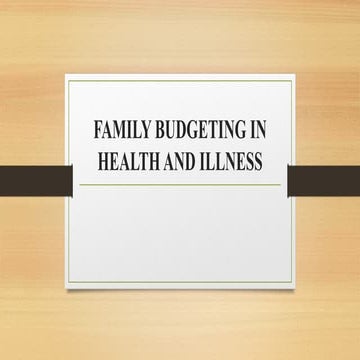 PREPARING AND ALLOCATING OF FAMILLY BUDGET | PPTX