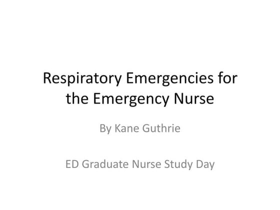 First Aid: Respiratory Emeregencies | PPT