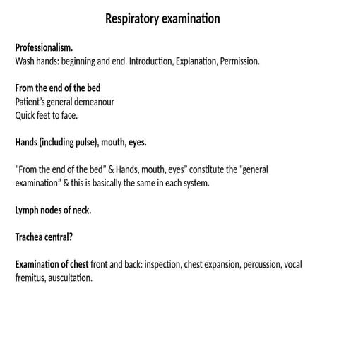 resp examination powerpoint on examination | PPTX