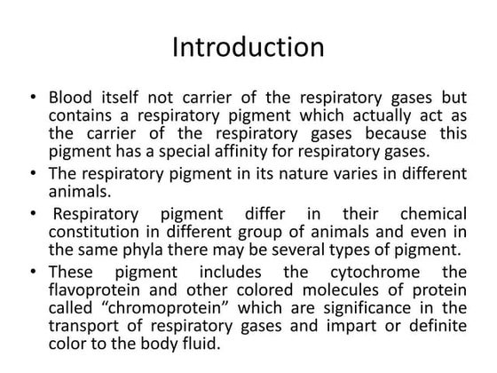 Respiratory Pigment(Girja Pd. Patel) | PPT