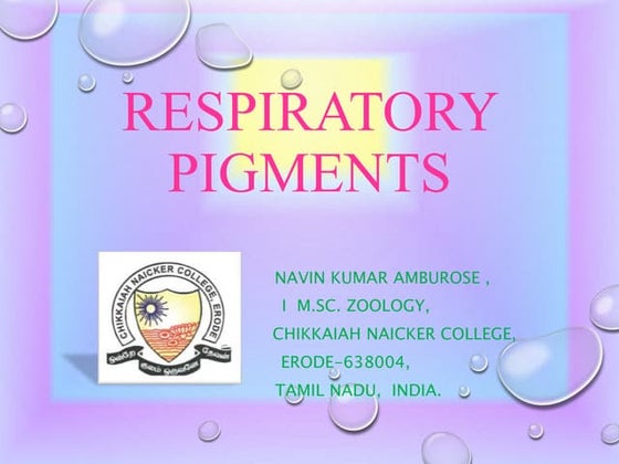 Respiratory Pigment(Girja Pd. Patel) | PPT