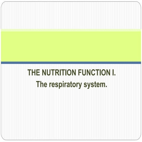 Nutrition function I: The respiratory system. | PPTX