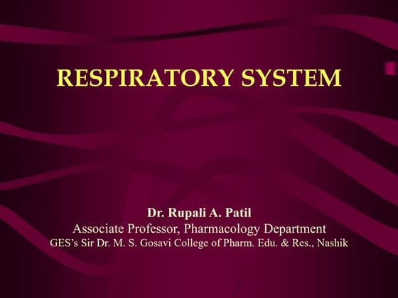 The Respiratory System - Human physiology and anatomy | PPT