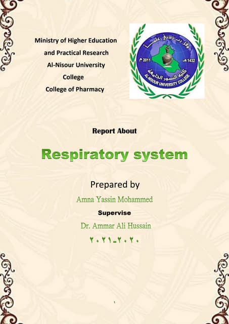 Respiratory System grade-9 Science-Quarter 1-week 1 | PPT