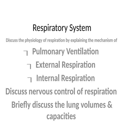 Respiratory System anatomy and physiology | PPTX