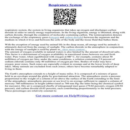 Respiratory System Essay | PDF