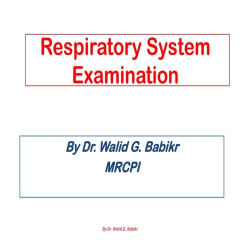 Respiratory System Examination Pptx