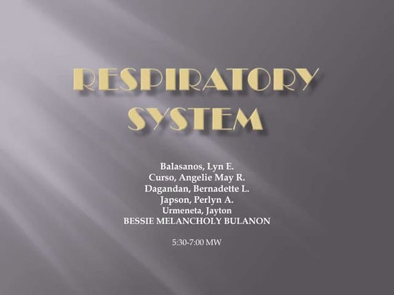 Respiratory System Grade 9 Science.pptx | Lung and Respiratory Health ...