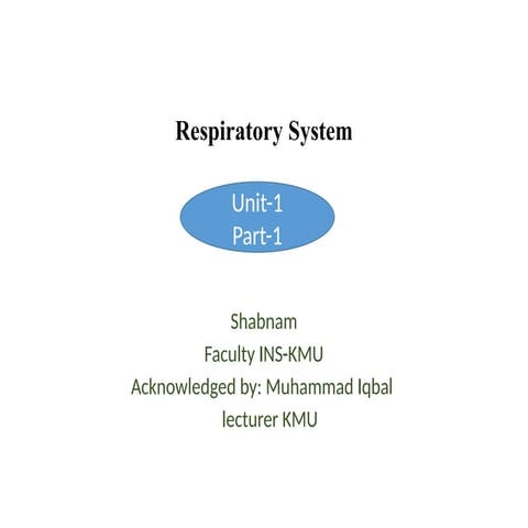 Respiratory System unit-I.pptx.p........ | PPT
