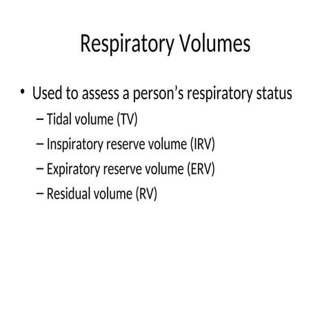 Lungs volume and Capacities | PPTX