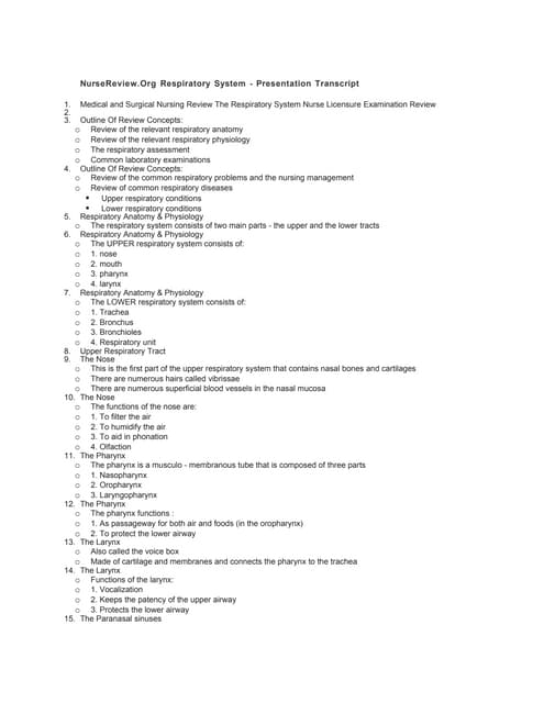 Critical thinking scenario Respiratory Therapy Students | PPTX