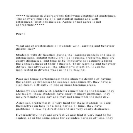 Respond in 2 paragraphs following established guidelines. The a.docx ...