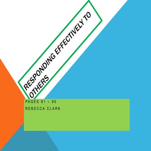 Responding effectively to others slide show | PPT