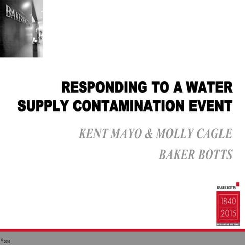 RESPONDING TO A WATER SUPPLY CONTAMINATION EVENT | PPTX