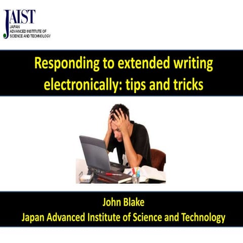 Responding to extended writing electronically v3 | PPTX