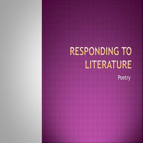 Responding to literature-poetry | PPT