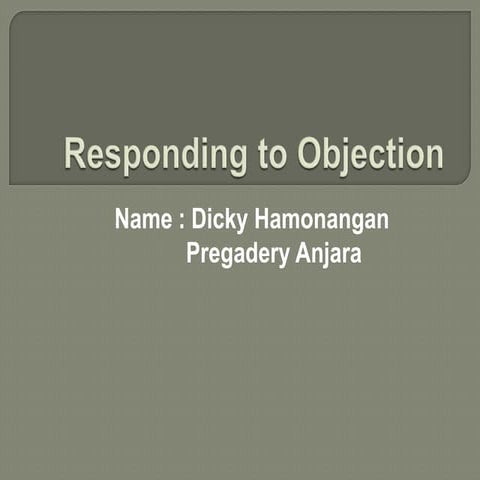 Responding to objection | PPTX