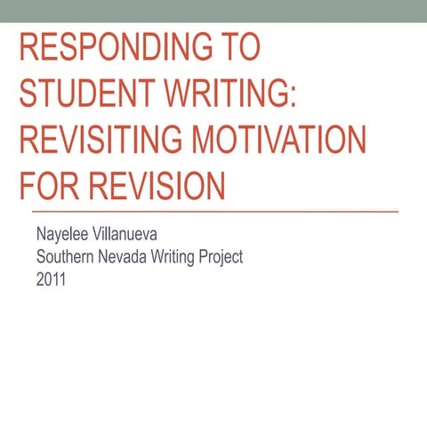 Responding to Student Writing | PPT