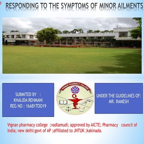 Responding to symptoms of minor ailments | PPTX