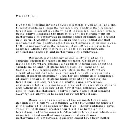 Respond to... Hypothesis testing involved two statements given.docx