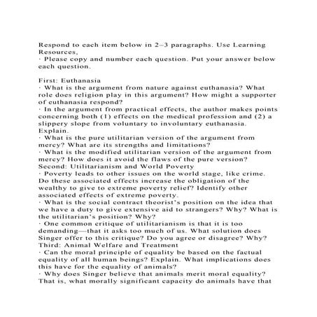 Respond to each item below in 2–3 paragraphs. Use Learning Resourc.docx