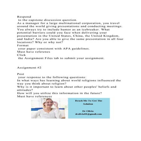 Respond to the capstone discussion question.As a manager for a l.docx