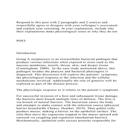 Respond to this post with 2 paragraphs and 2 sources and respect.docx