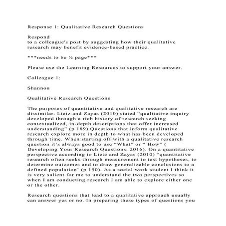 Research questions that lend themselves to a qualitative approach of.docx