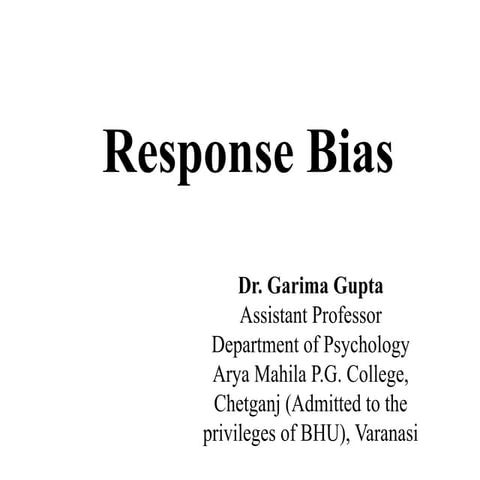 Understanding Response Bias and Cross-Cultural Research: test ...