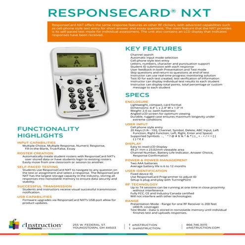 Response card nxt