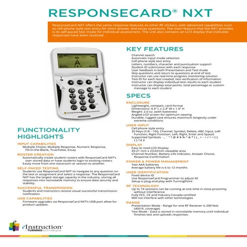 Response card nxt | PDF
