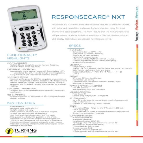 Response card nxt
