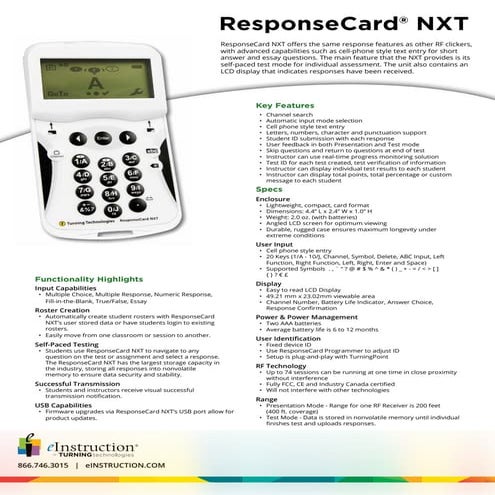 Response card nxt