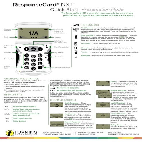 Response card nxt user guide | PDF