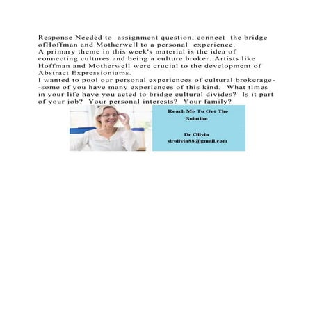 Response Needed to assignment question, connect the bridge ofHoffm.docx