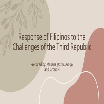 Response of Filipinos to the Challenges of the Third Republic.pptx