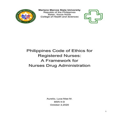 Response paper, philippines code of ethics for registered nurses | PDF