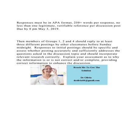 Responses must be in APA format, 250+ words per response, no les | DOCX