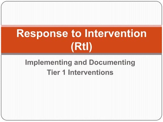 Response To Intervention (RTI) presentation | PPT | Educational ...