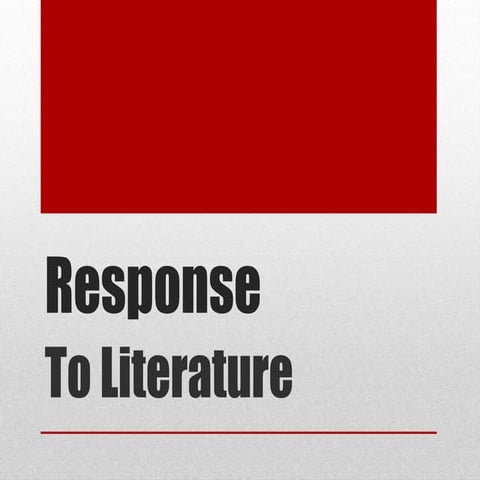 Response to literature | PPTX