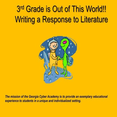 Teaching Response to Literature 3rd grade | PPTX