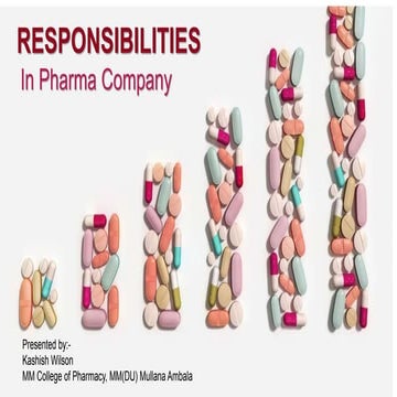 Responsibilities In Pharma Company | PPTX