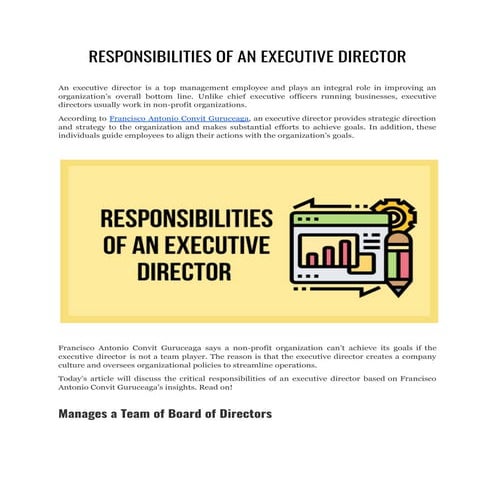 Qualifications Of An Executive Director | PDF