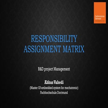 Responsibility assignment matrix (RACi Matrix) | PDF