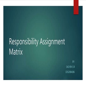 Responsibility assignment matrix RACI | PPT