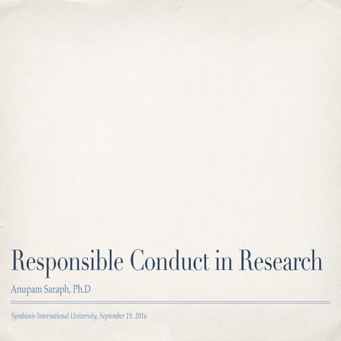 Responsible conduct of research | PDF