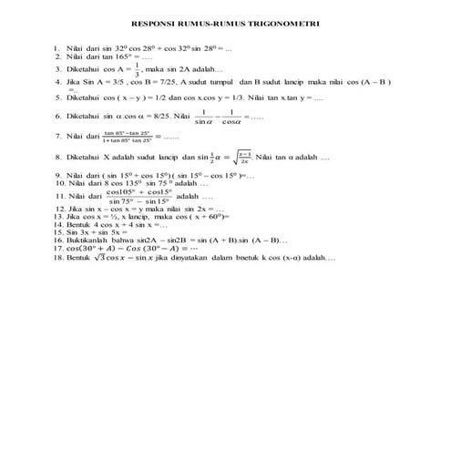 Responsi rumus | DOCX