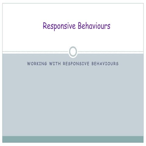 Responsive Behaviours OER | PPTX