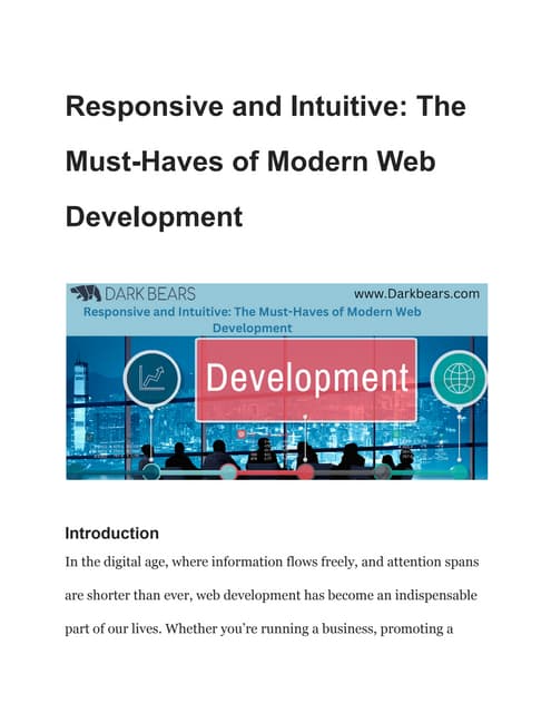 Building a Modern Website: Best Practices in Web Development | PDF