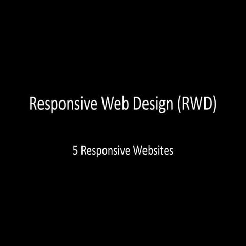 Responsive web design (rwd) | PPT